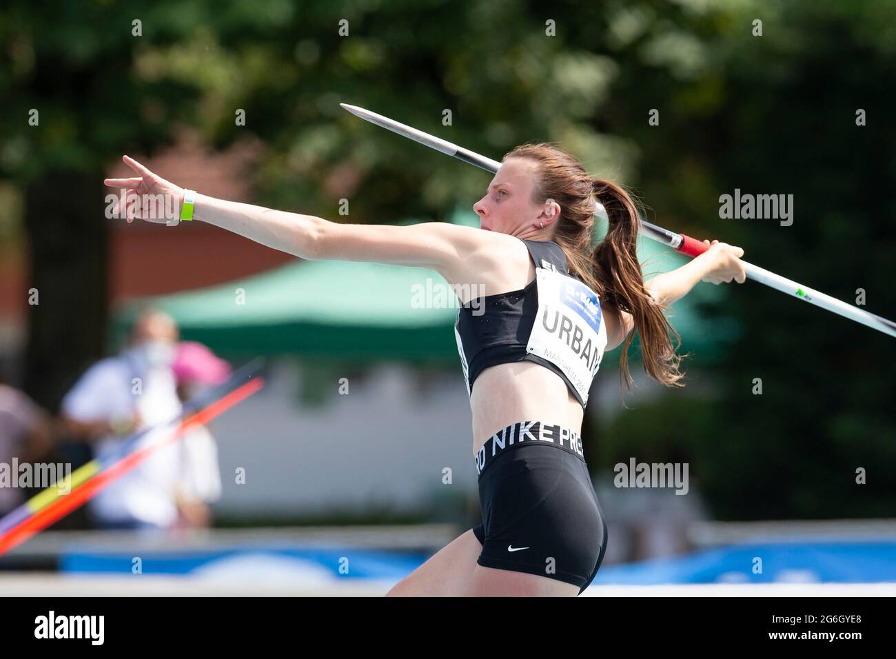 Winner Lilly URBAN (GER, Eintracht Frankfurt eV) throwing the javelin ...