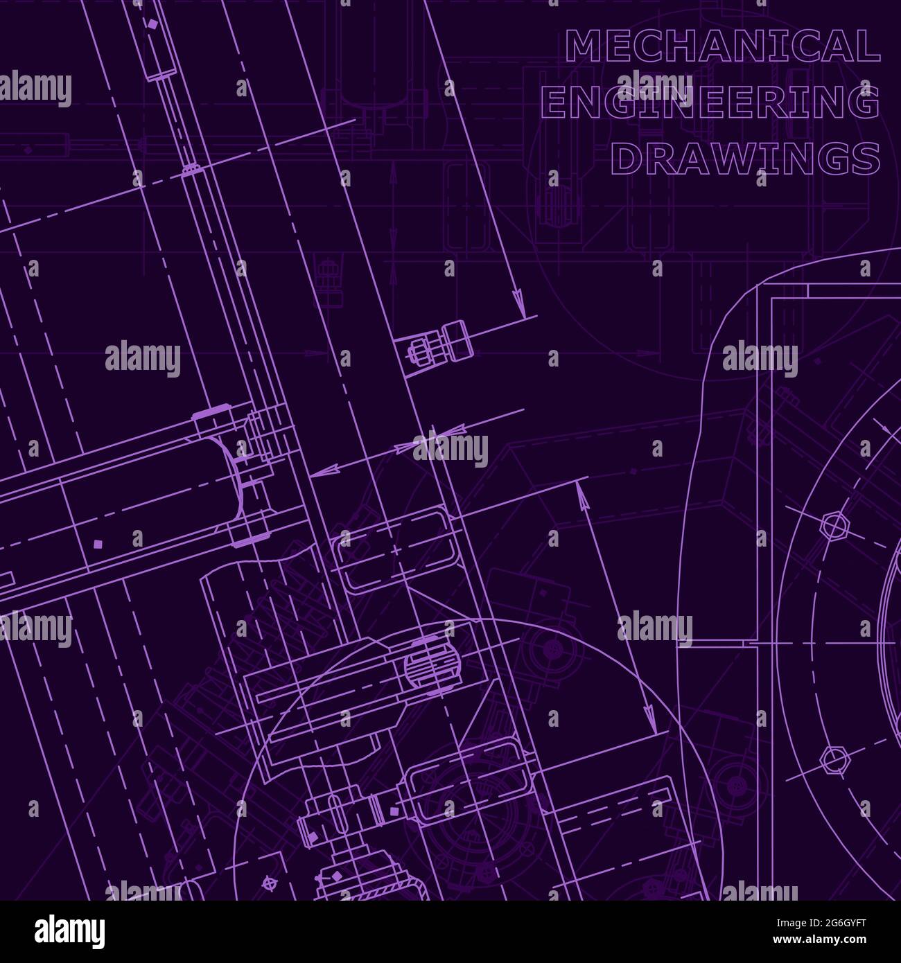 Blueprint. Vector drawing. Mechanical instrument making. Corporate ...