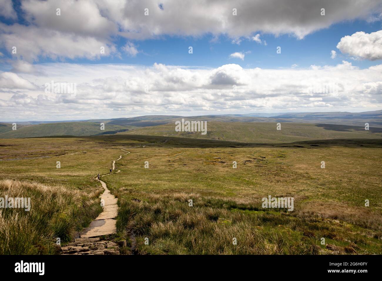 A view to and from the Whernside peak which is one of the 3 summits in ...