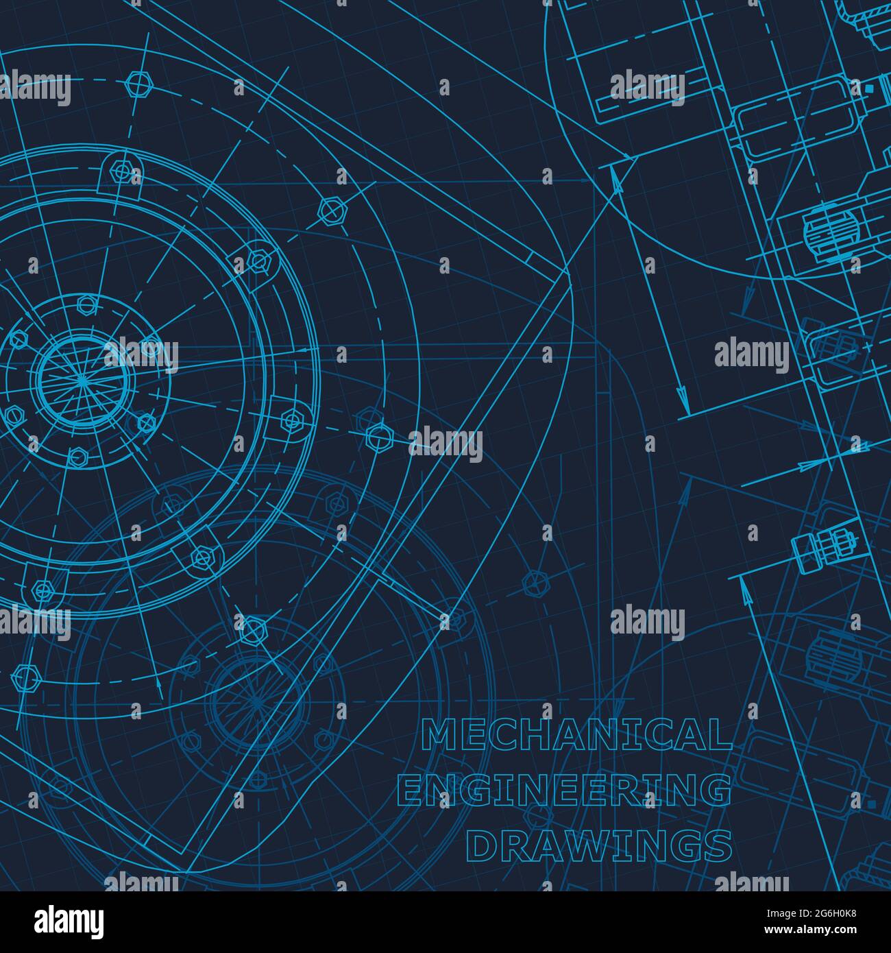 Blueprint. Technical cyberspace, Sketch. Vector engineering ...