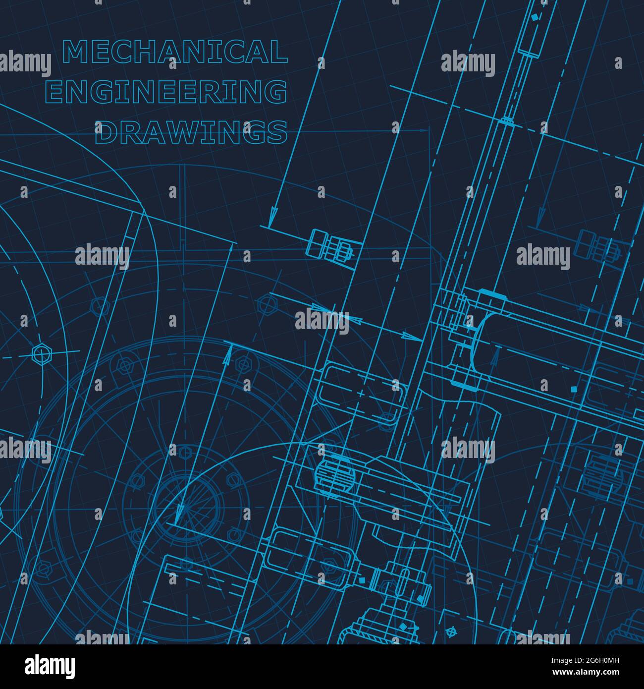 Blueprint. Technical cyberspace. Blueprint, Sketch. Vector engineering ...