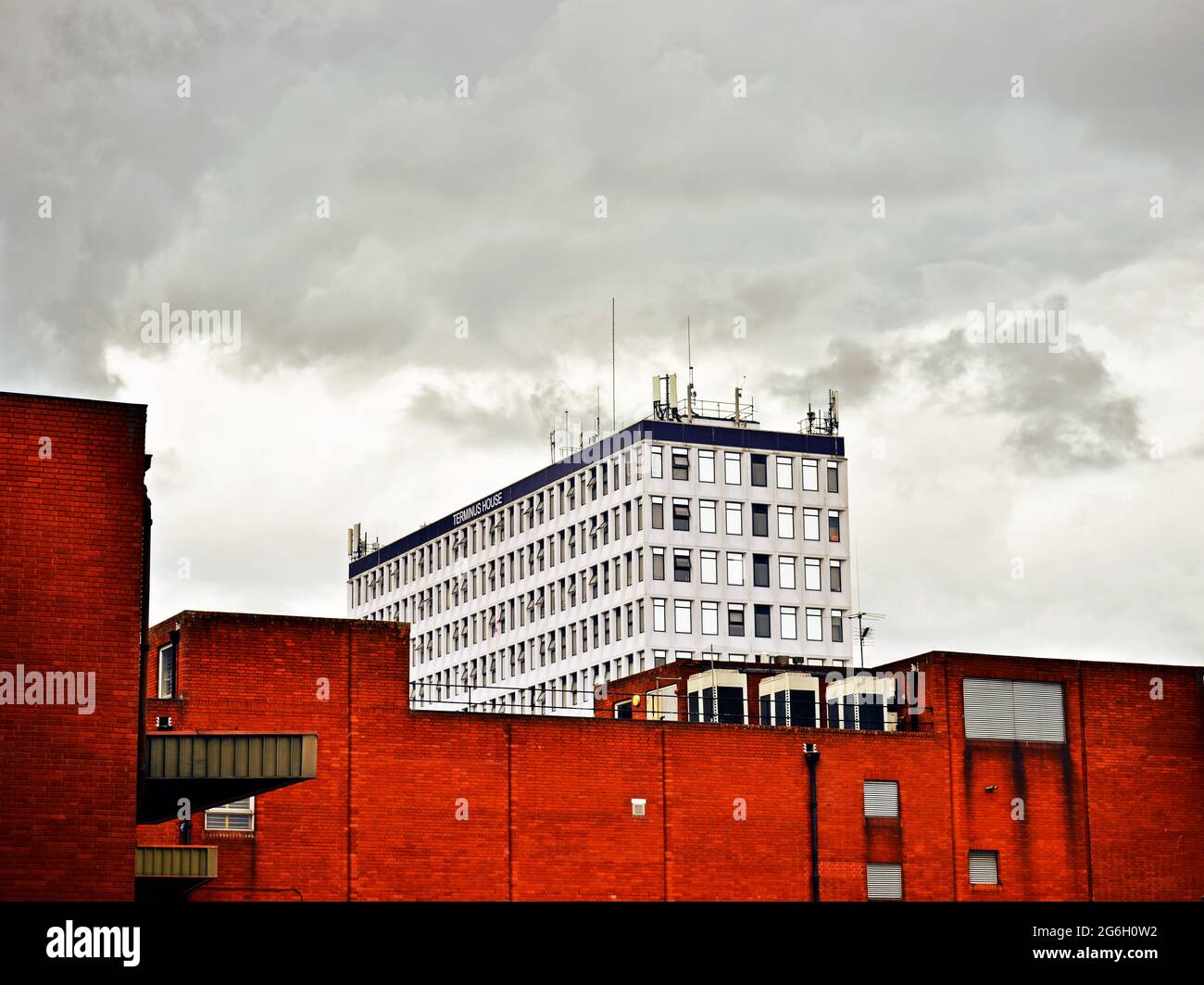 Buildings in Harlow Town centre Stock Photo - Alamy
