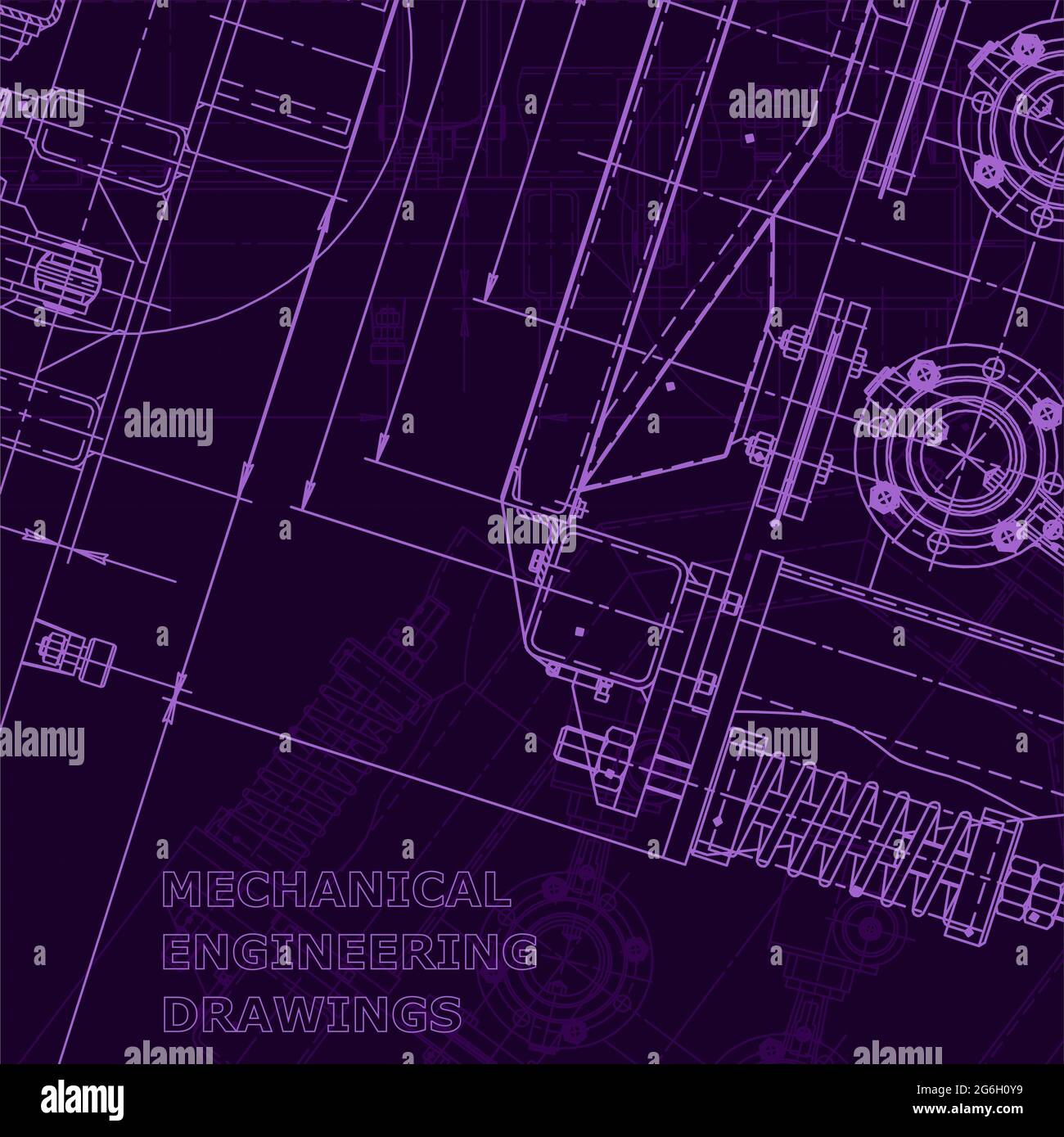 Blueprint. Corporate Identity. Vector engineering illustration. Purple ...