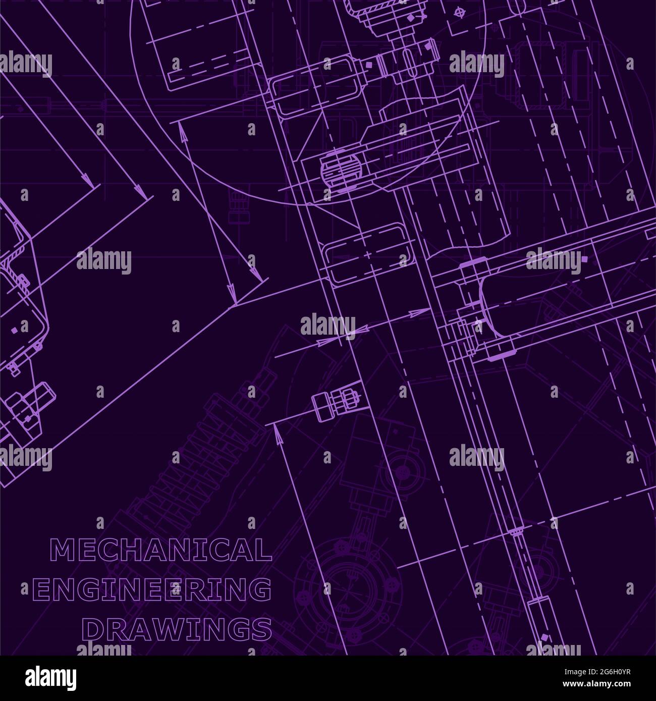 Corporate Identity. Blueprint. Vector engineering illustration. Purple ...