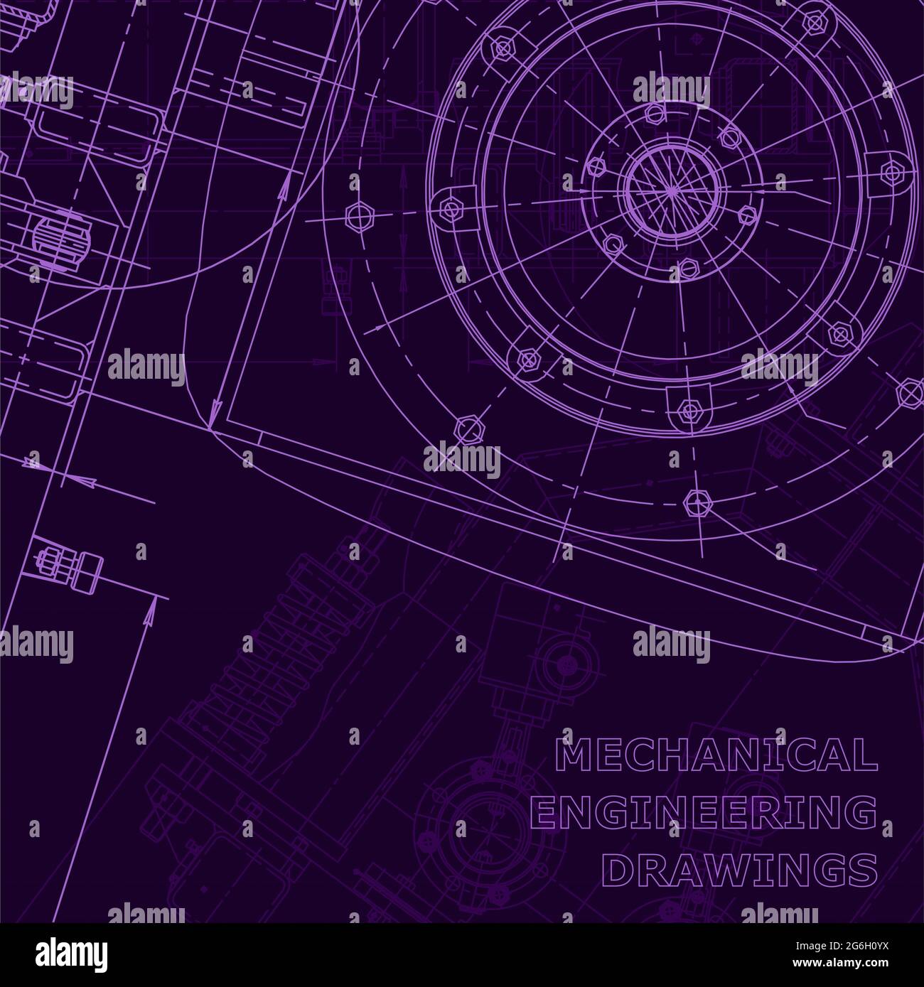 Corporate Identity. Purple cyberspace. Blueprint, scheme, plan sketch ...