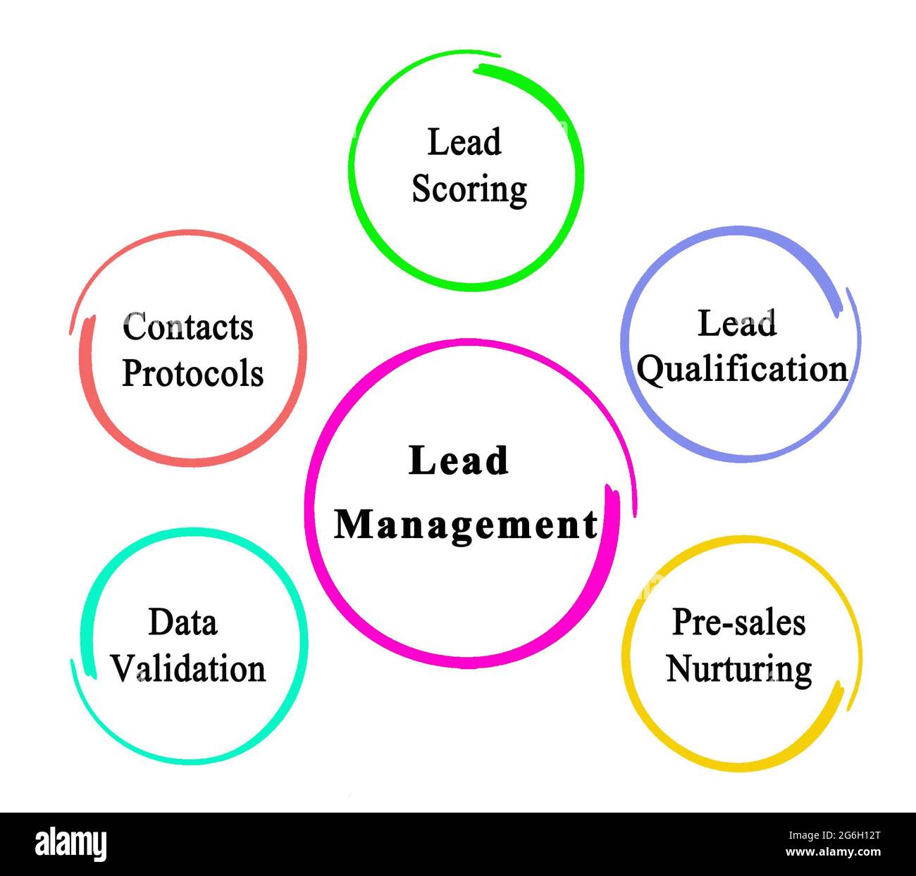 Five Components of Lead Management Stock Photo - Alamy