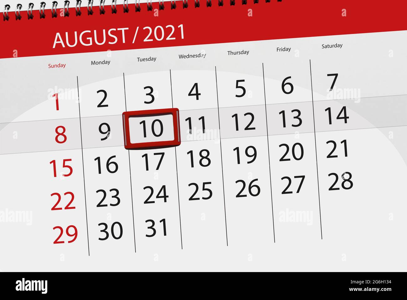 10 august calendar day hi-res stock photography and images - Alamy