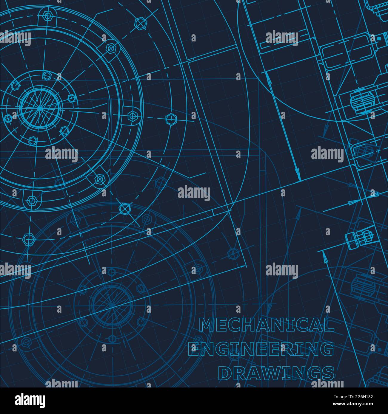 Technical cyberspace. Blueprint. Vector engineering illustration. Cover ...