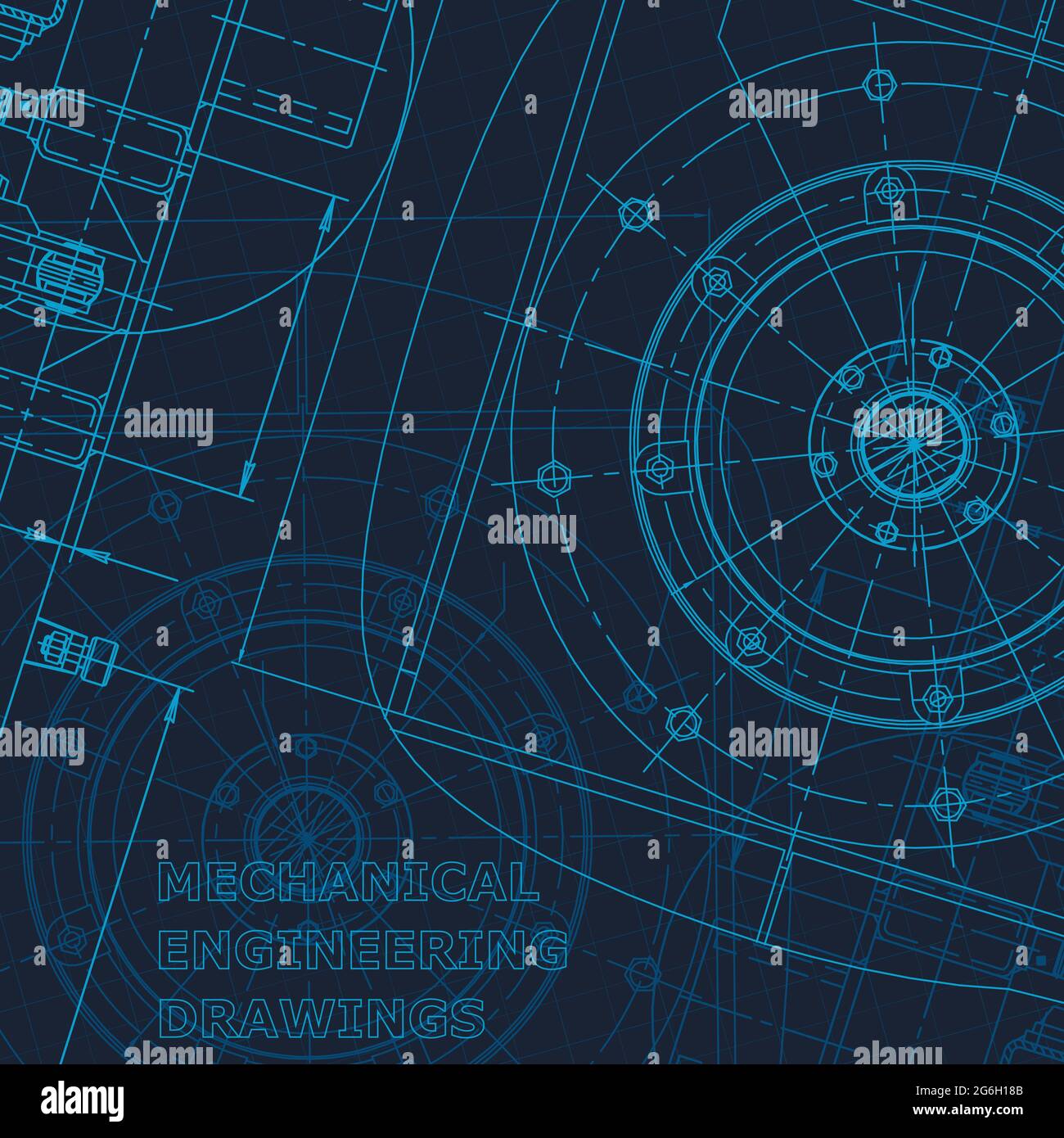 Blueprint. Technical cyberspace. Blueprint, Sketch. Vector engineering ...