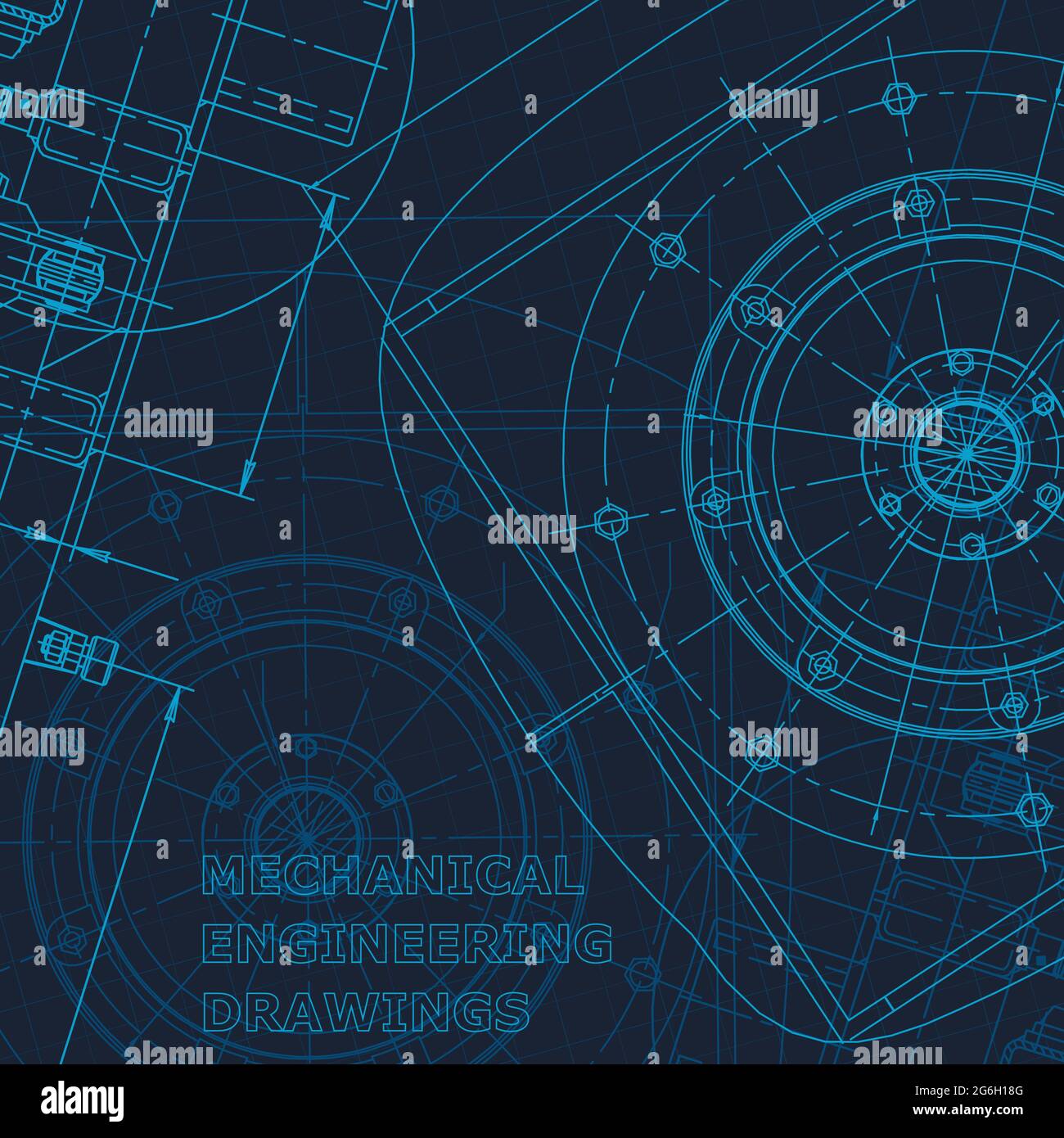 Blueprint. Technical cyberspace. Blueprint, Sketch. Vector engineering ...