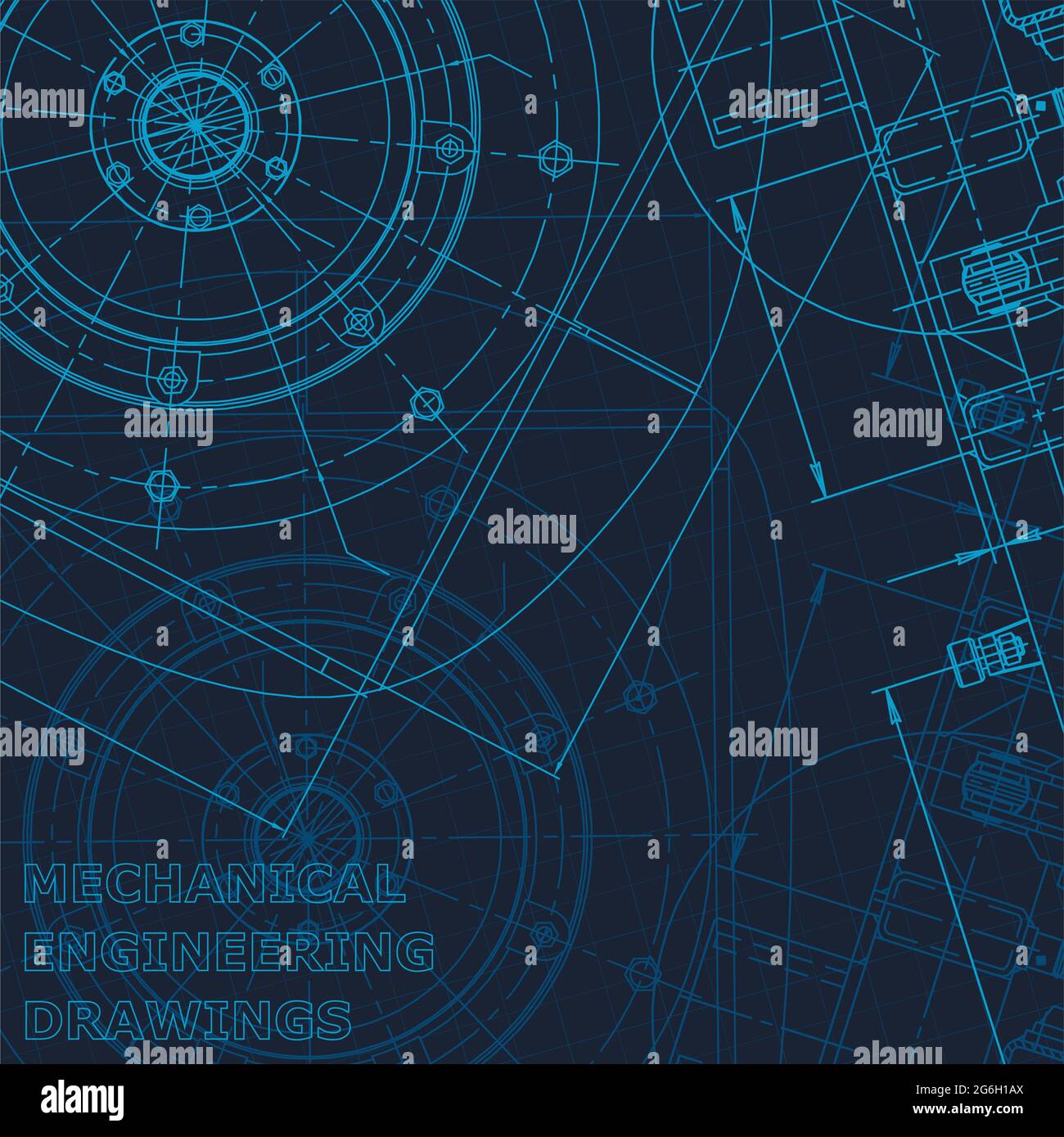 Technical cyberspace. Blueprint. Cover, flyer banner background ...