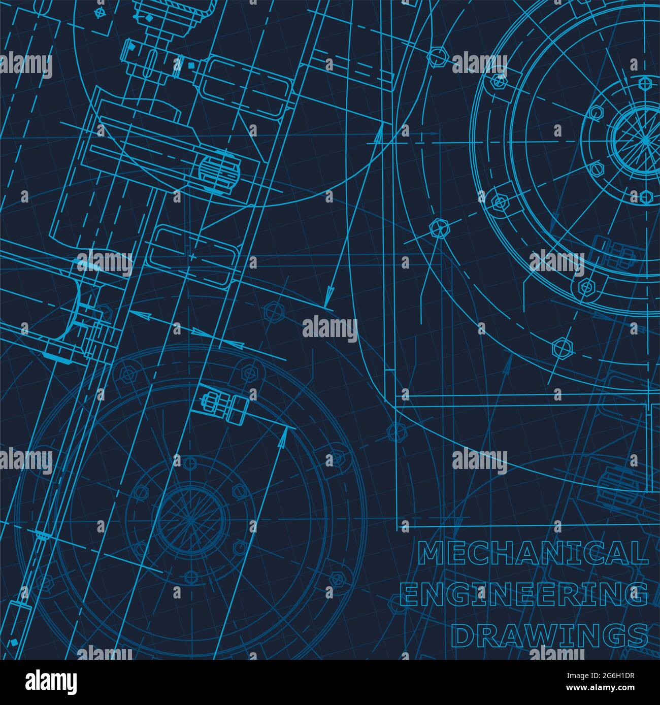 Technical cyberspace. Computer aided design systems. Blueprint, scheme ...