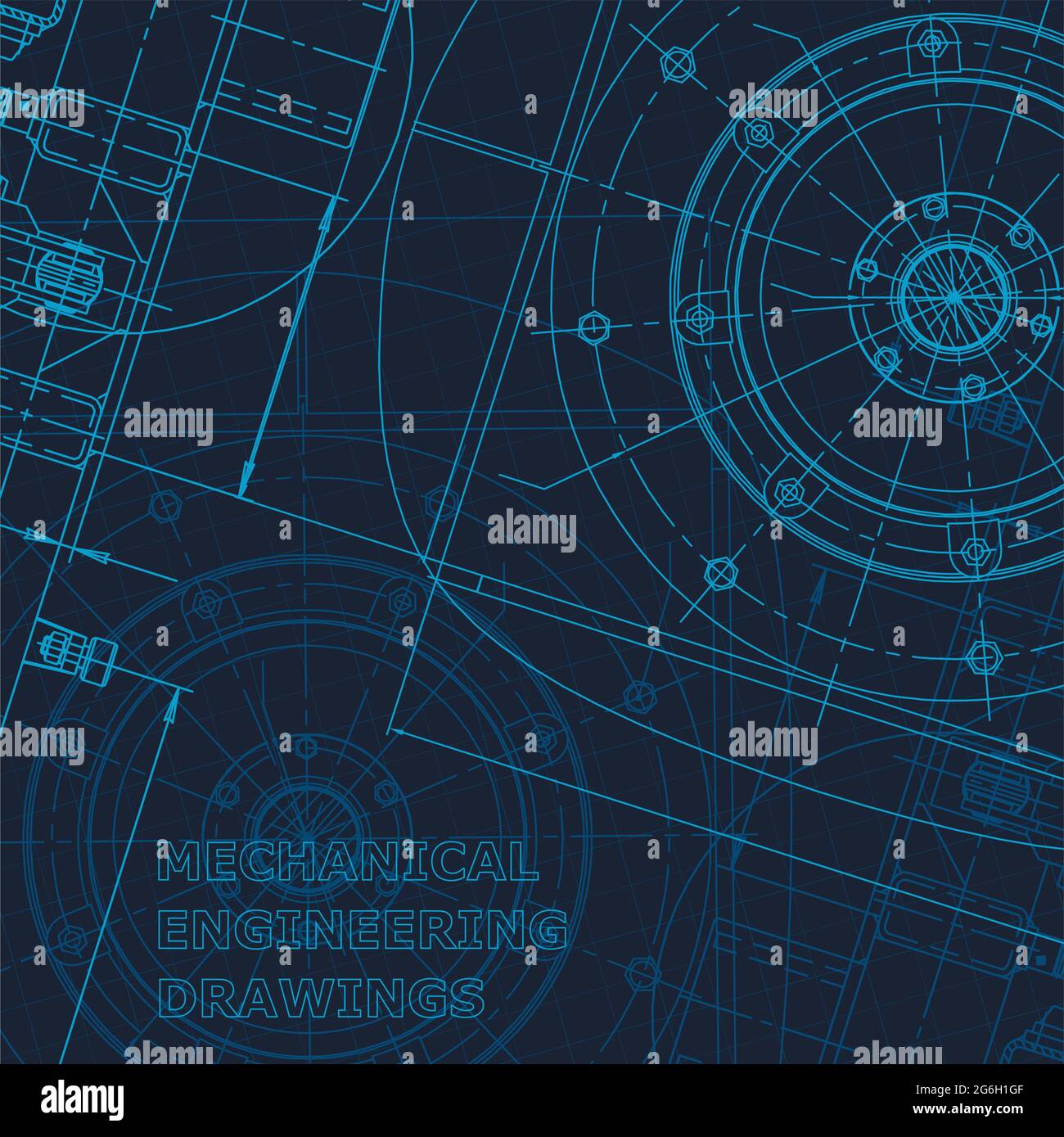 Technical cyberspace. Blueprint. Vector engineering illustration. Cover ...