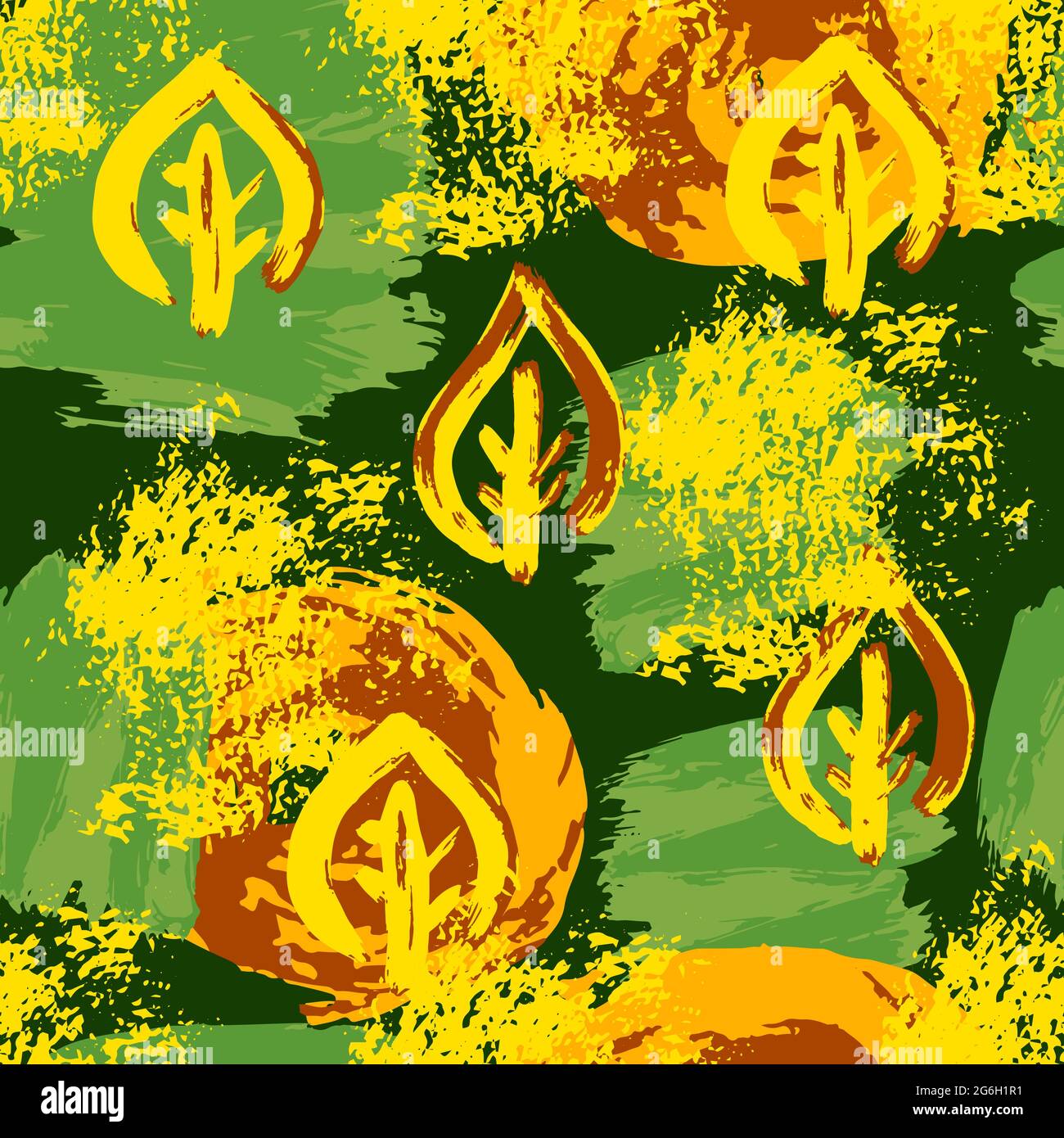 Abstract artistic seamless pattern with trendy hand drawn textures ...