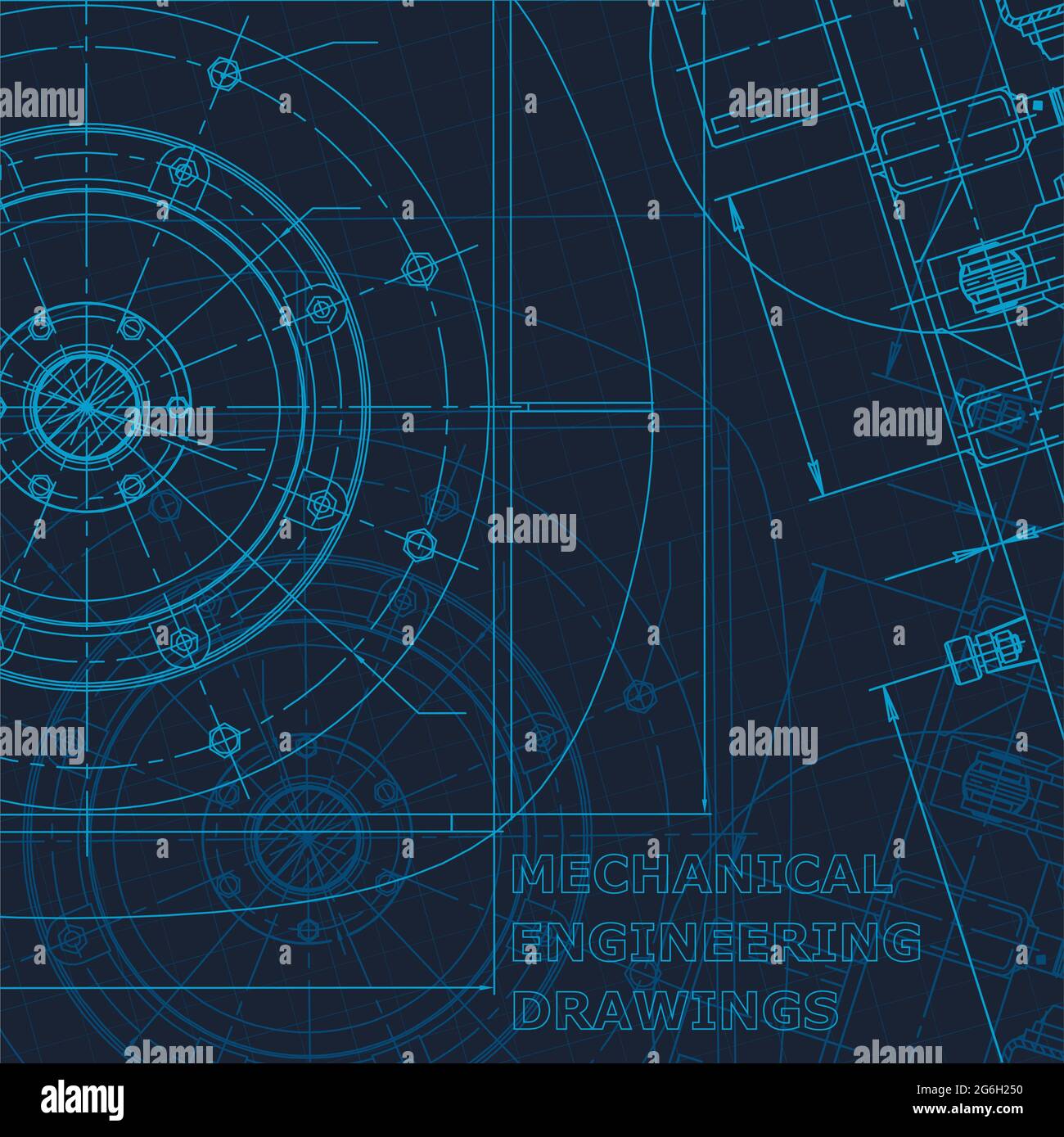 Technical cyberspace. Blueprint. Vector engineering illustration. Cover ...