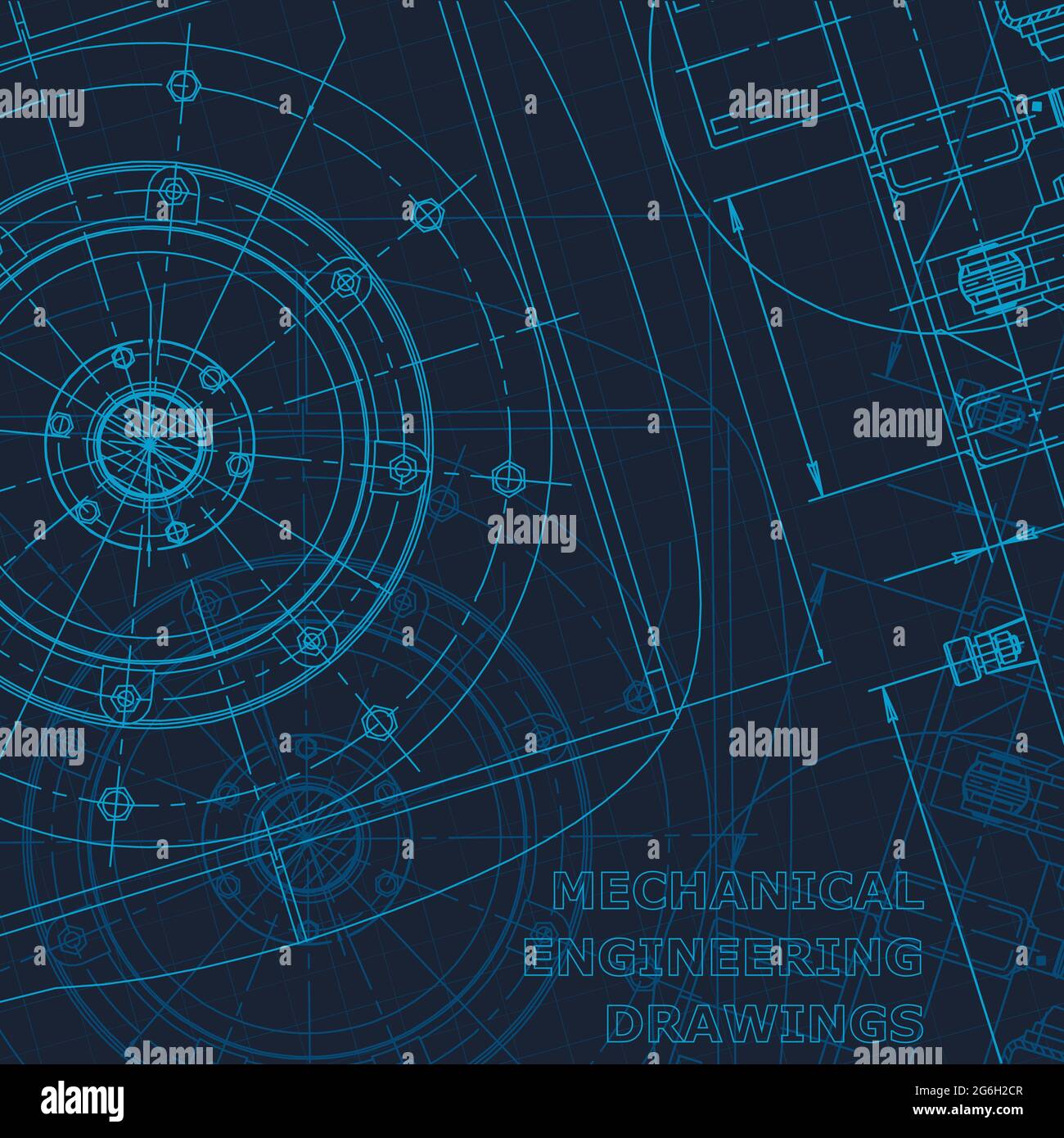 Blueprint. Technical cyberspace. Sketch. Vector engineering ...