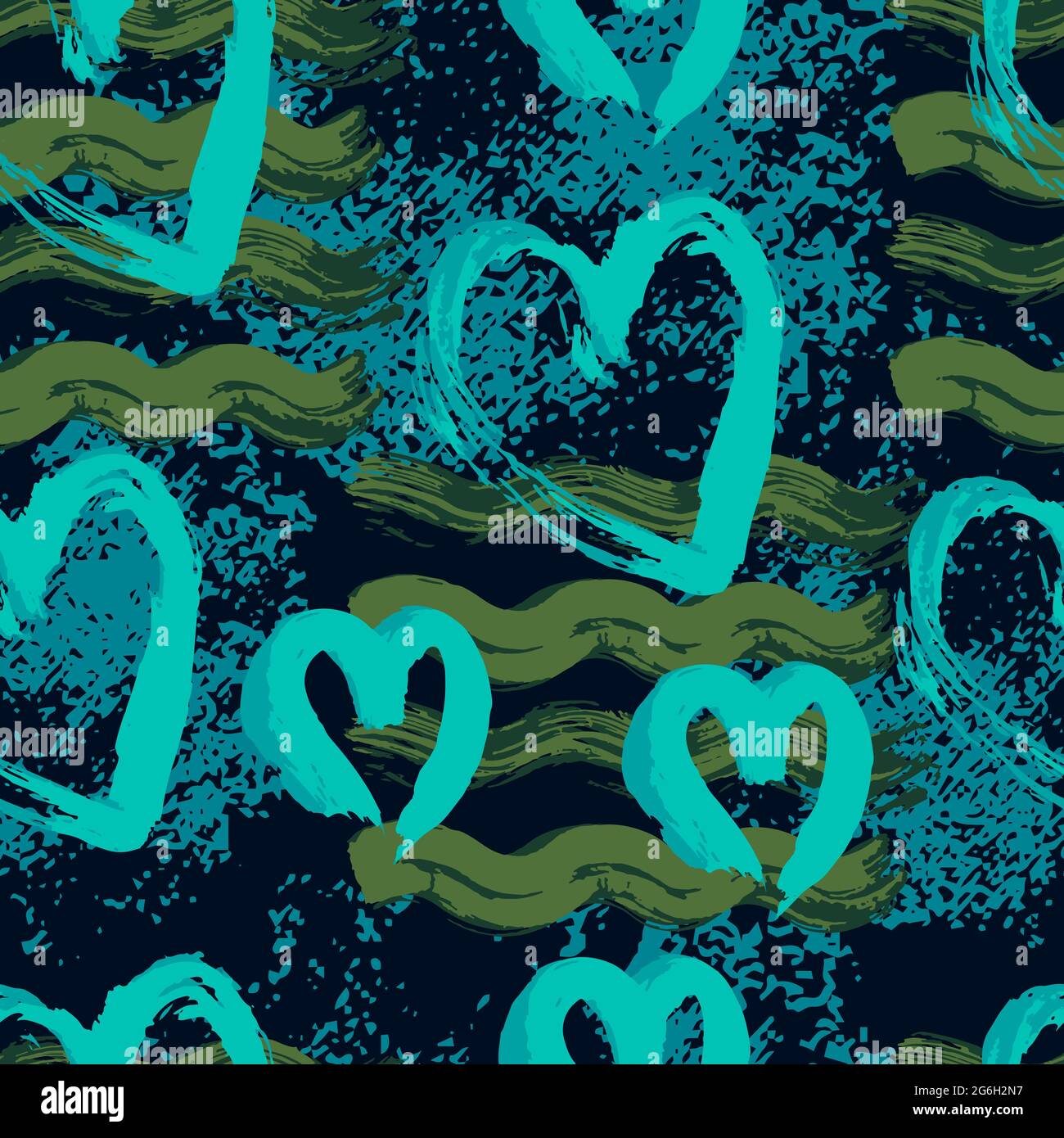 Abstract artistic seamless pattern with trendy hand drawn textures ...