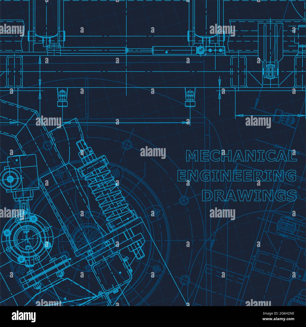 Technical cyberspace. Computer aided design systems. Blueprint, diagram ...