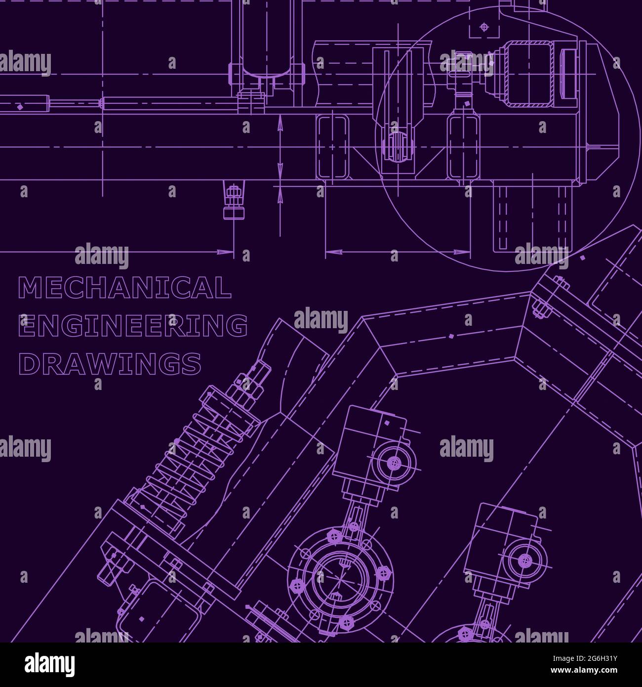 Blueprint, scheme, plan, sketch Technical illustrations Purple ...