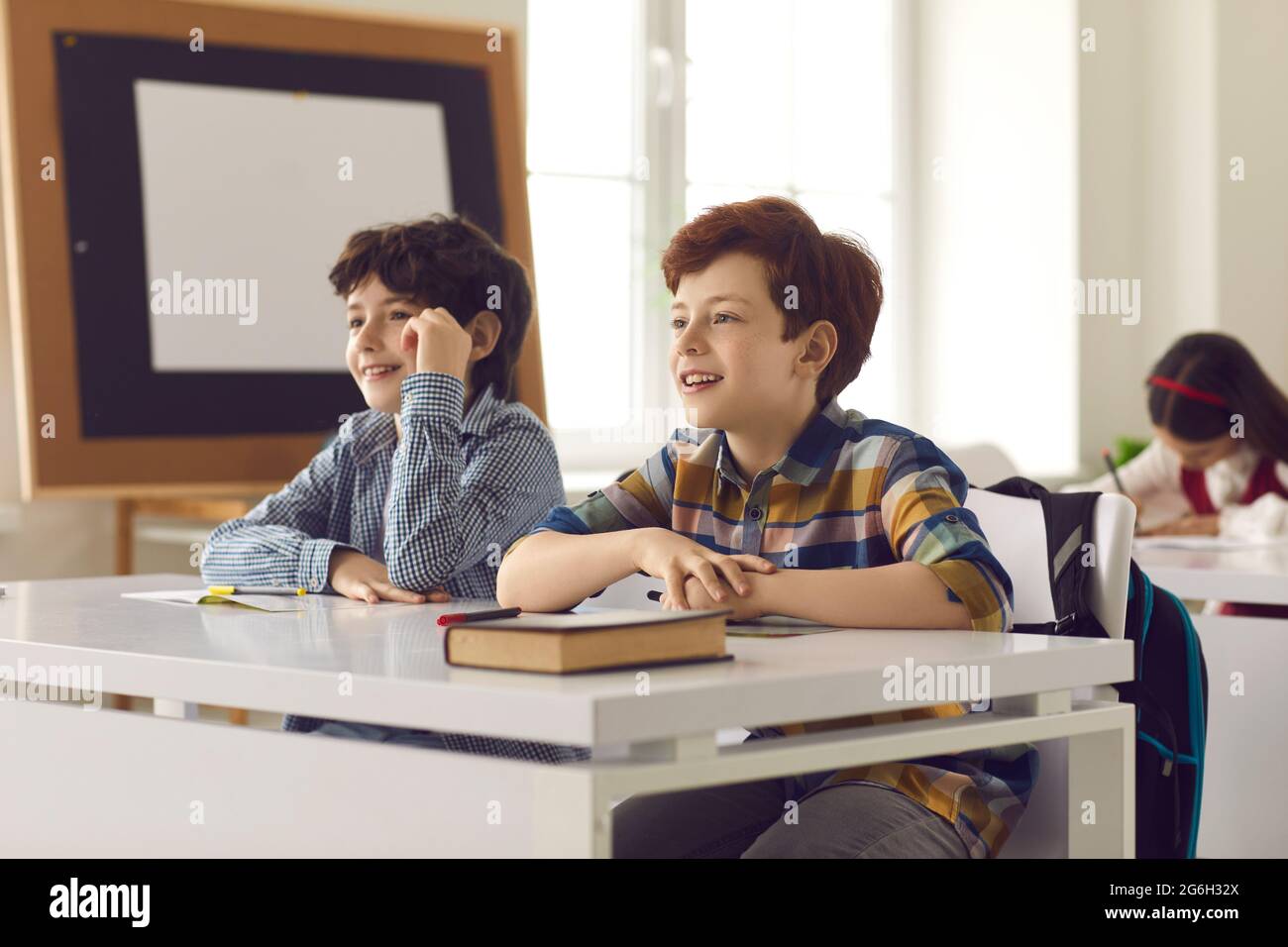 Two boys studying together hi-res stock photography and images - Alamy