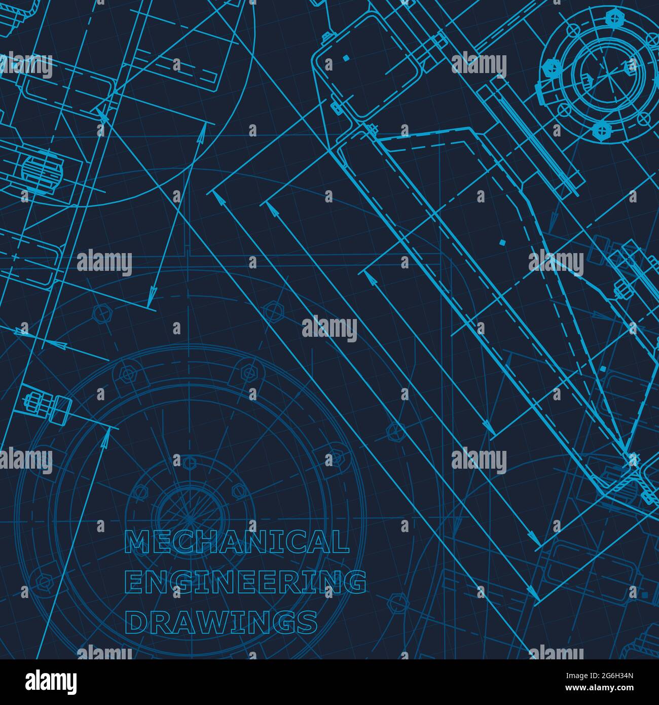 Engine technical drawing eps Stock Vector Images - Alamy
