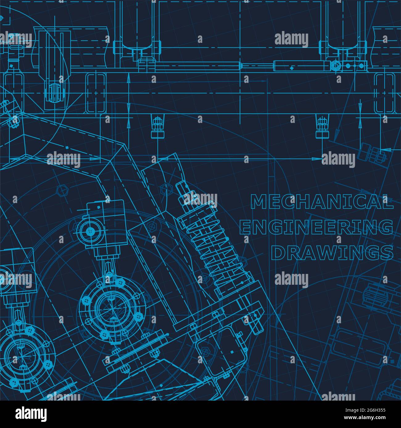 Technical cyberspace. Computer aided design systems. Blueprint, diagram ...