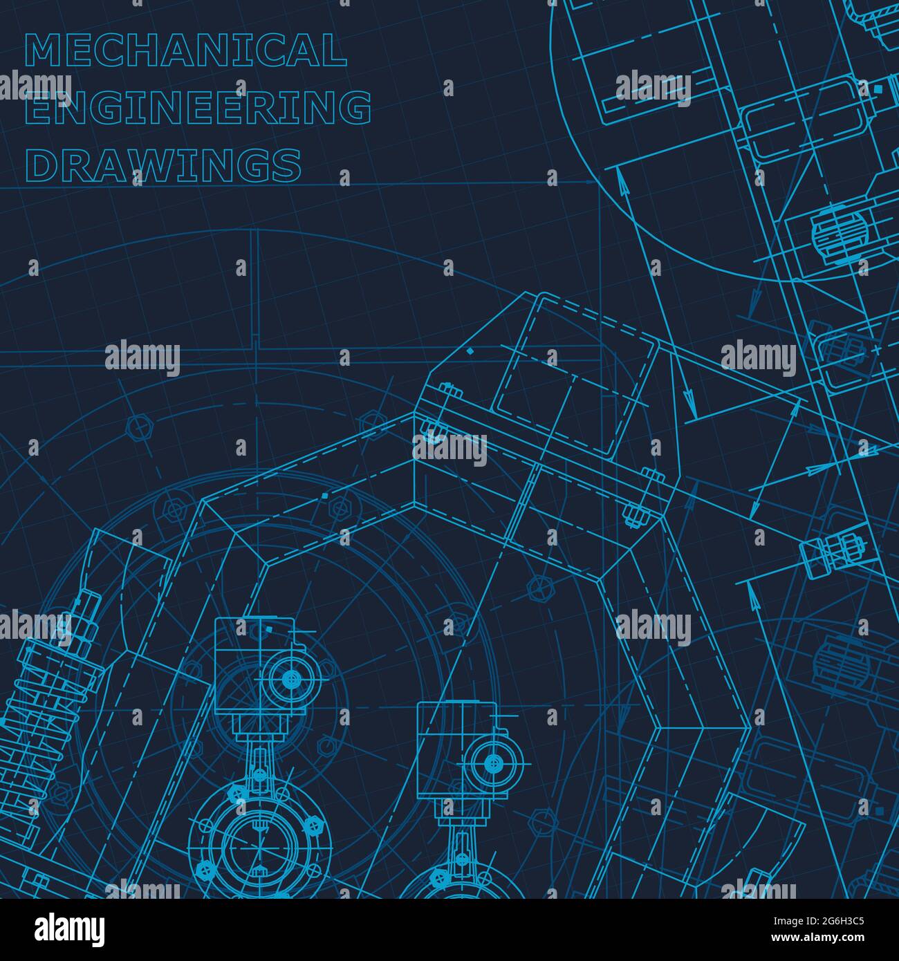 Blueprint. Technical cyberspace. Blueprint, Sketch. Vector engineering ...