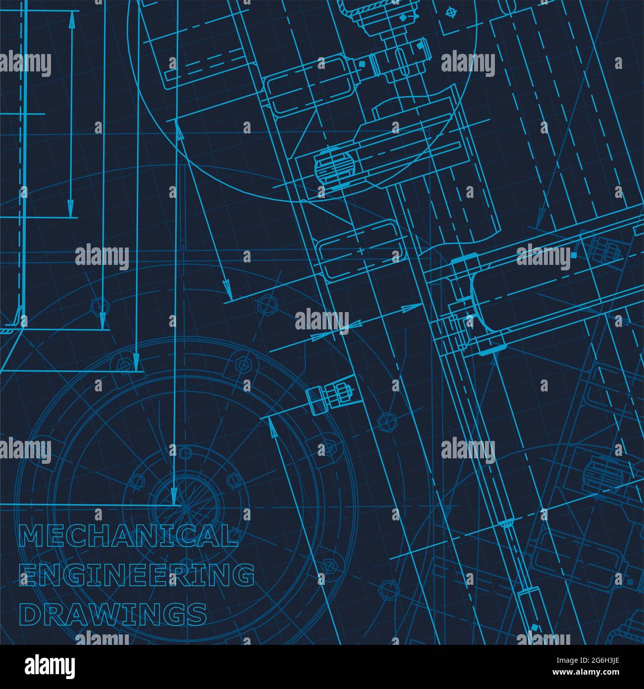 Technical cyberspace. Corporate Identity. Blueprint. Vector engineering illustration. Computer ...