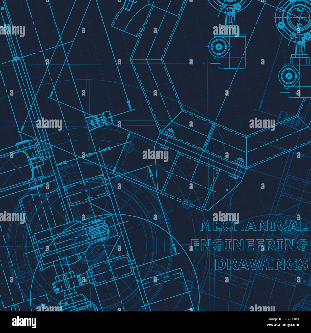 Blueprint. Technical cyberspace, Vector engineering drawings ...