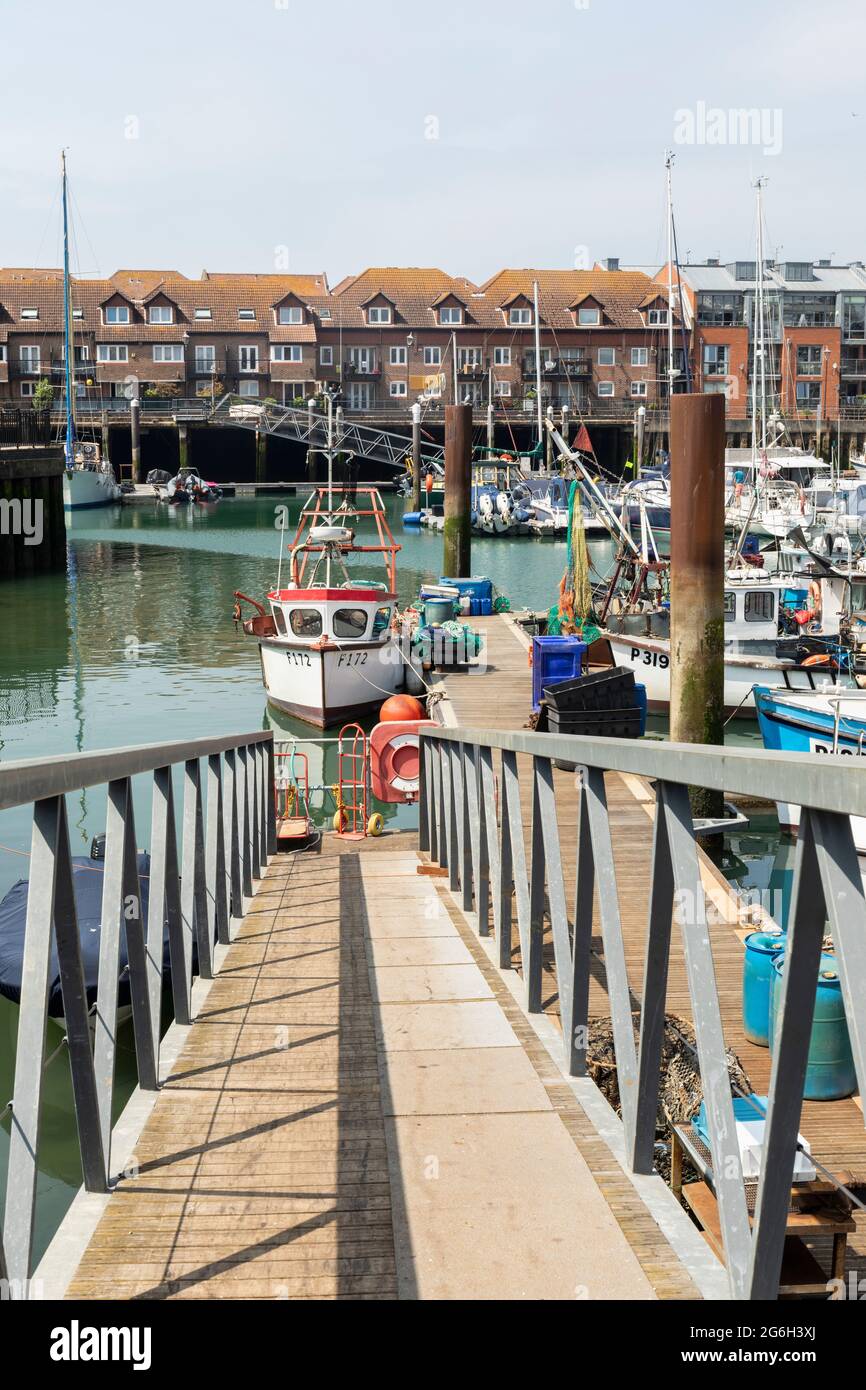 Gangplank to fishing boats at Camber Dock, Portsmouth, Portsea Island ...