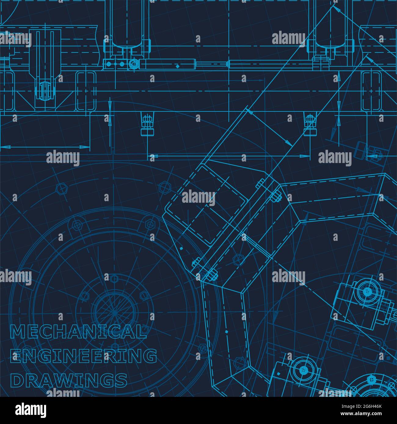 Technical cyberspace, Corporate Identity. Computer aided design systems. Blueprint, scheme, plan ...