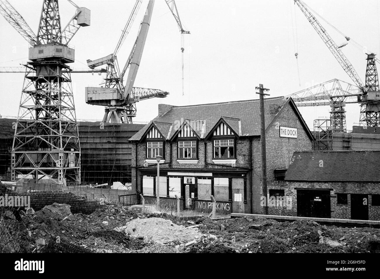 Swan Hunter shipyard, Wallsend, Newcaste, 1984 Stock Photo - Alamy