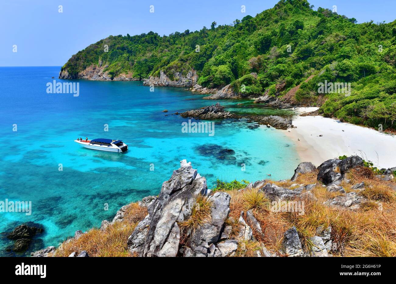 Beautiful top view Cock Burn Island in Myanmar, seascape Stock Photo ...