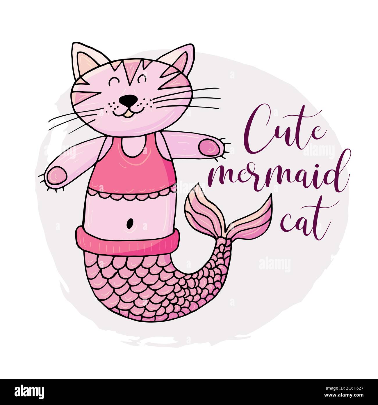 Vector illustration of a fabulous mermaid. Cartoon character for cards ...