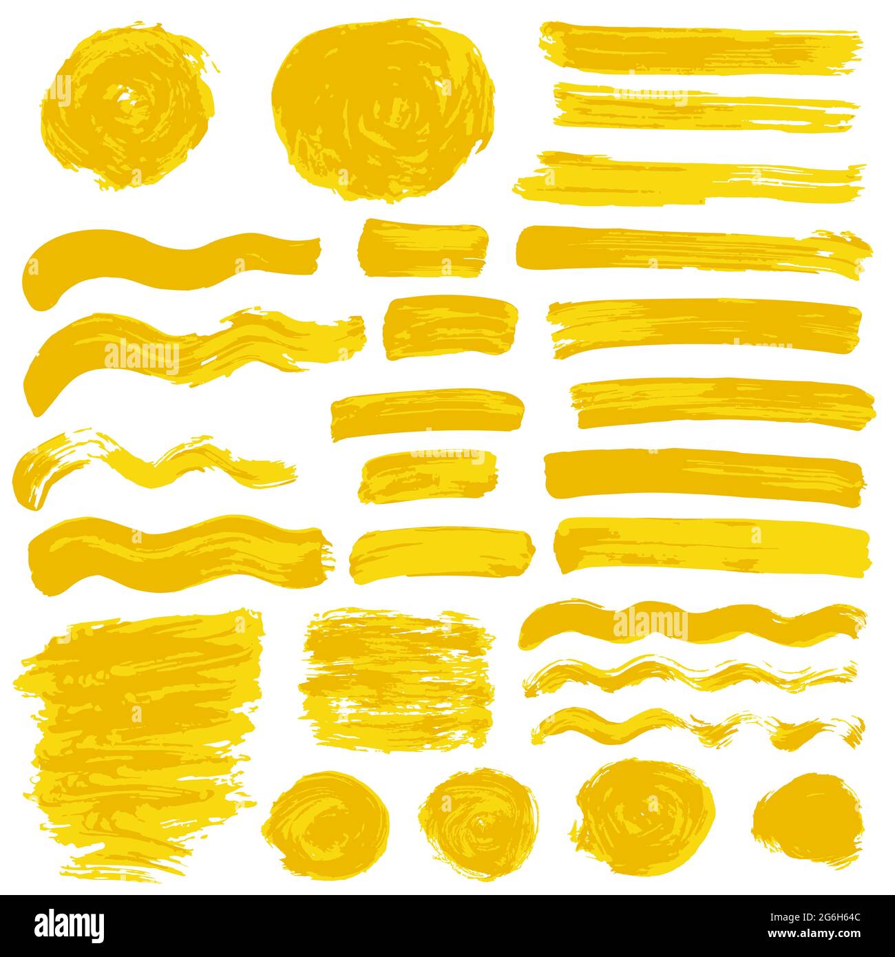 Collection of orange paint, ink, brush strokes, brushes, lines, grungy ...