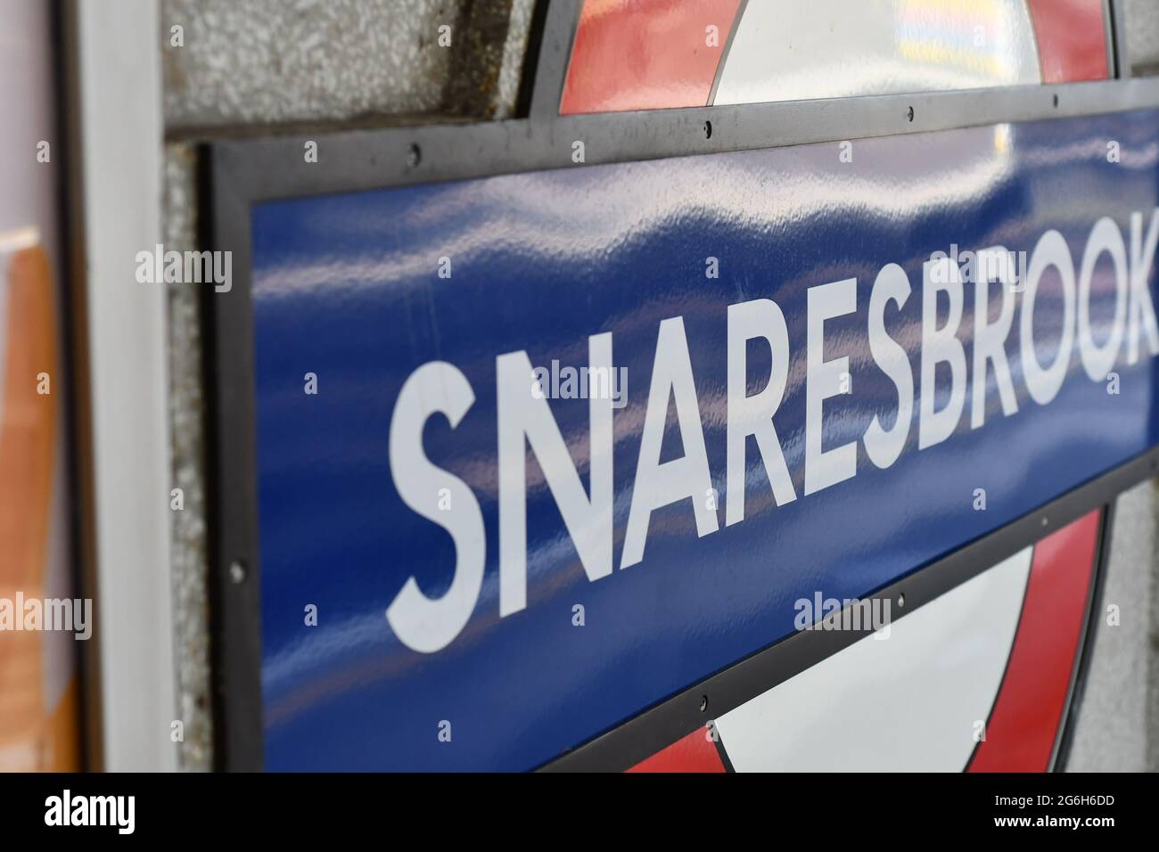 London underground Snaresbrook tube station sign on the platform Stock ...
