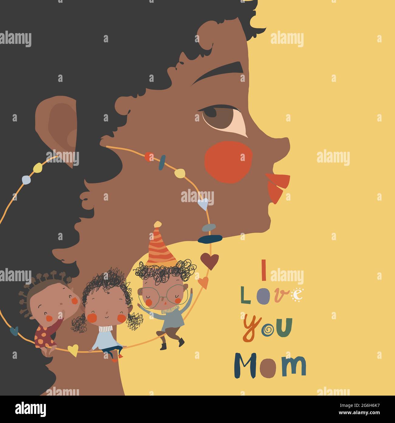 Happy cheerful beautiful black woman Stock Vector Images - Alamy