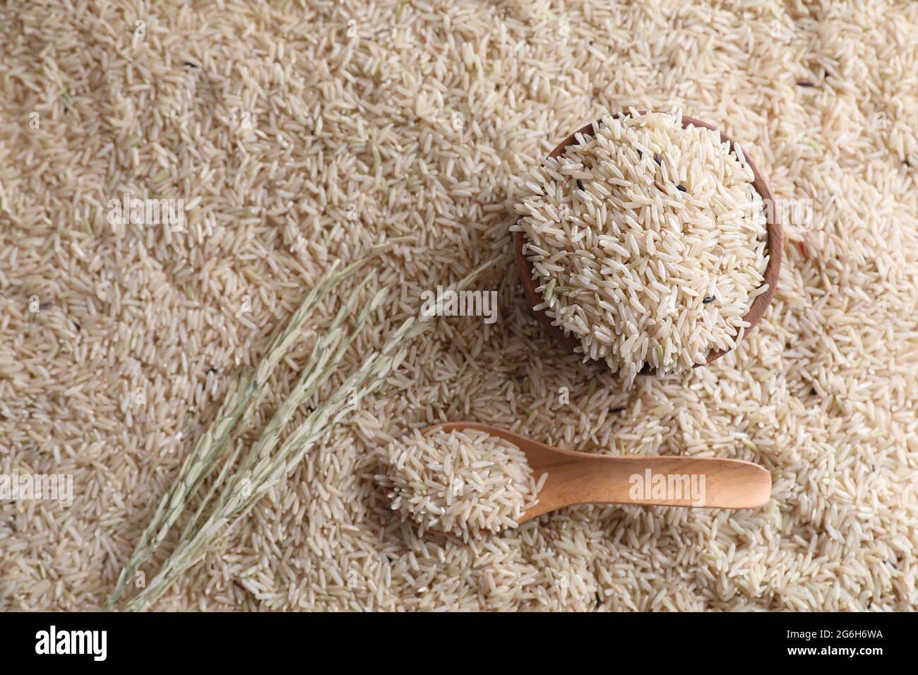 Organic raw brown rice in close up Stock Photo - Alamy