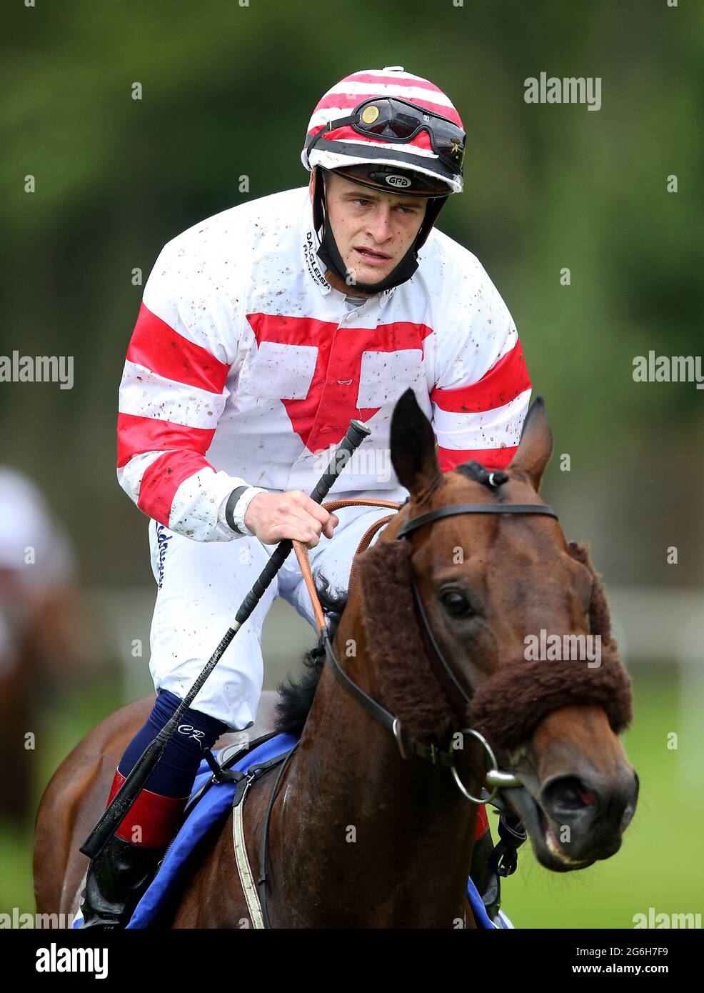 Jockey Callum Rodriguez at Pontefract Racecourse. Picture date: Tuesday ...
