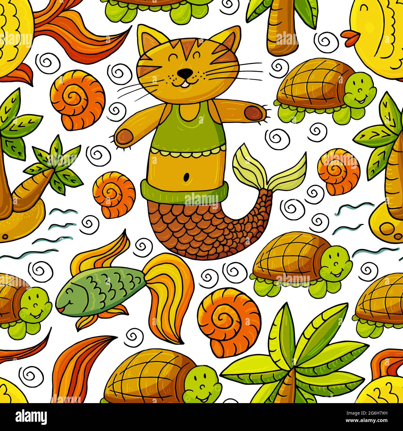 Cat kitten and turtle Stock Vector Images - Alamy