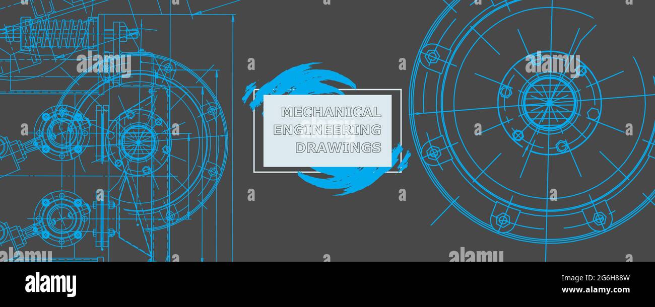 Mechanical engineering drawing. Abstract drawing. Engineering ...