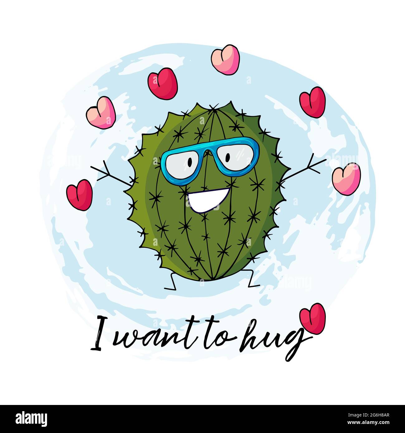 Cute vector illustration. Cartoon image of a cactus. Stylish cactus ...