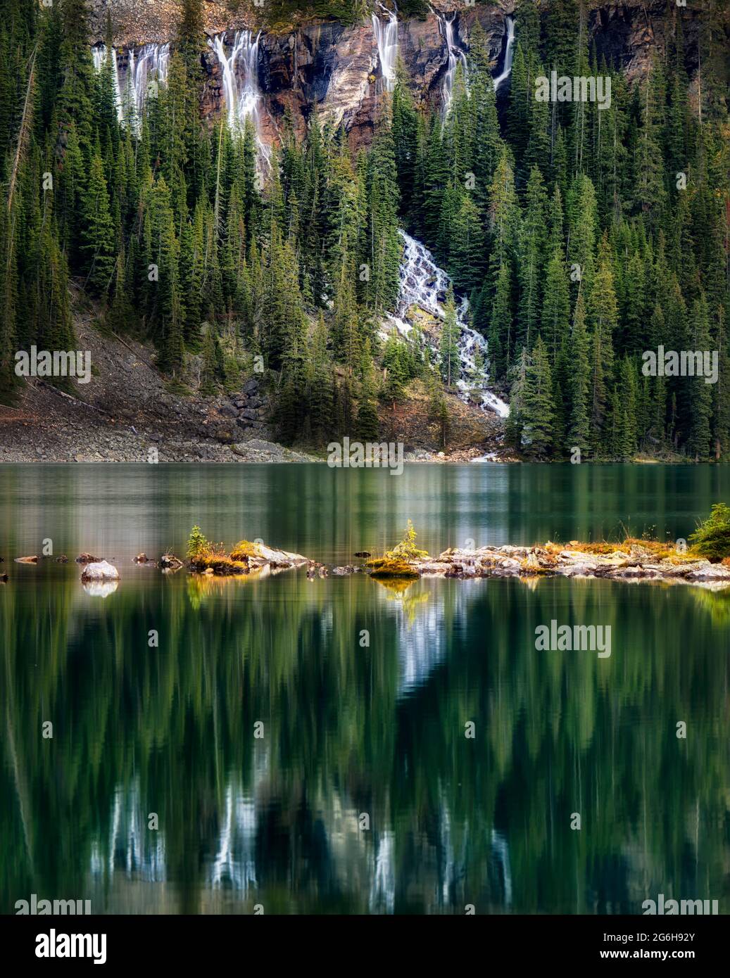 Seven Veils Waterfall and Lake O'hara. Yoho National Park, Opabin ...