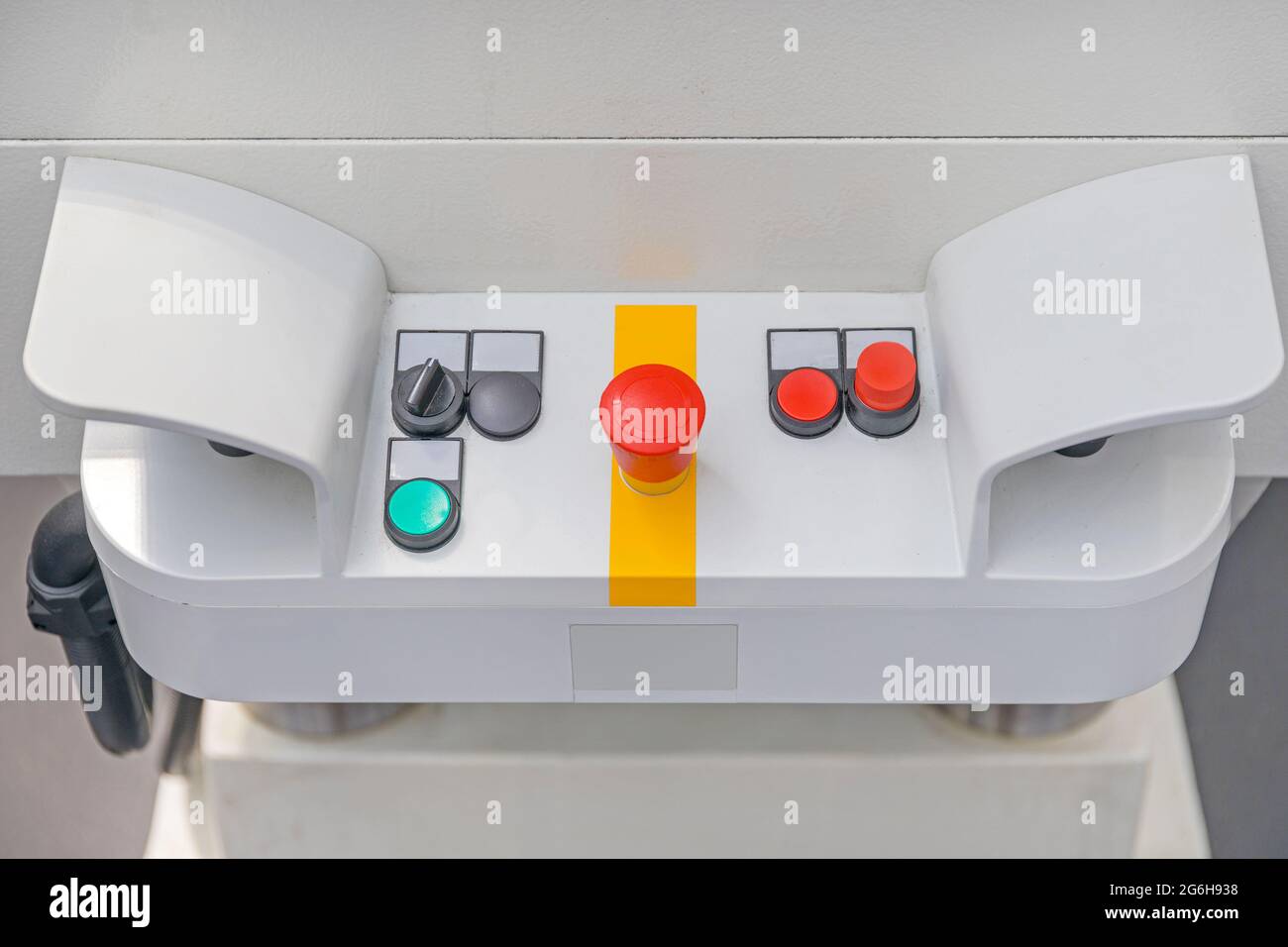 Big Red Emergency Stop Button Machine Power Control Stock Photo - Alamy
