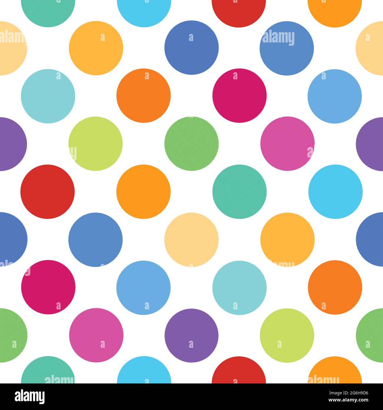 Diagonally placed coloured spots on a white background, with clipping ...