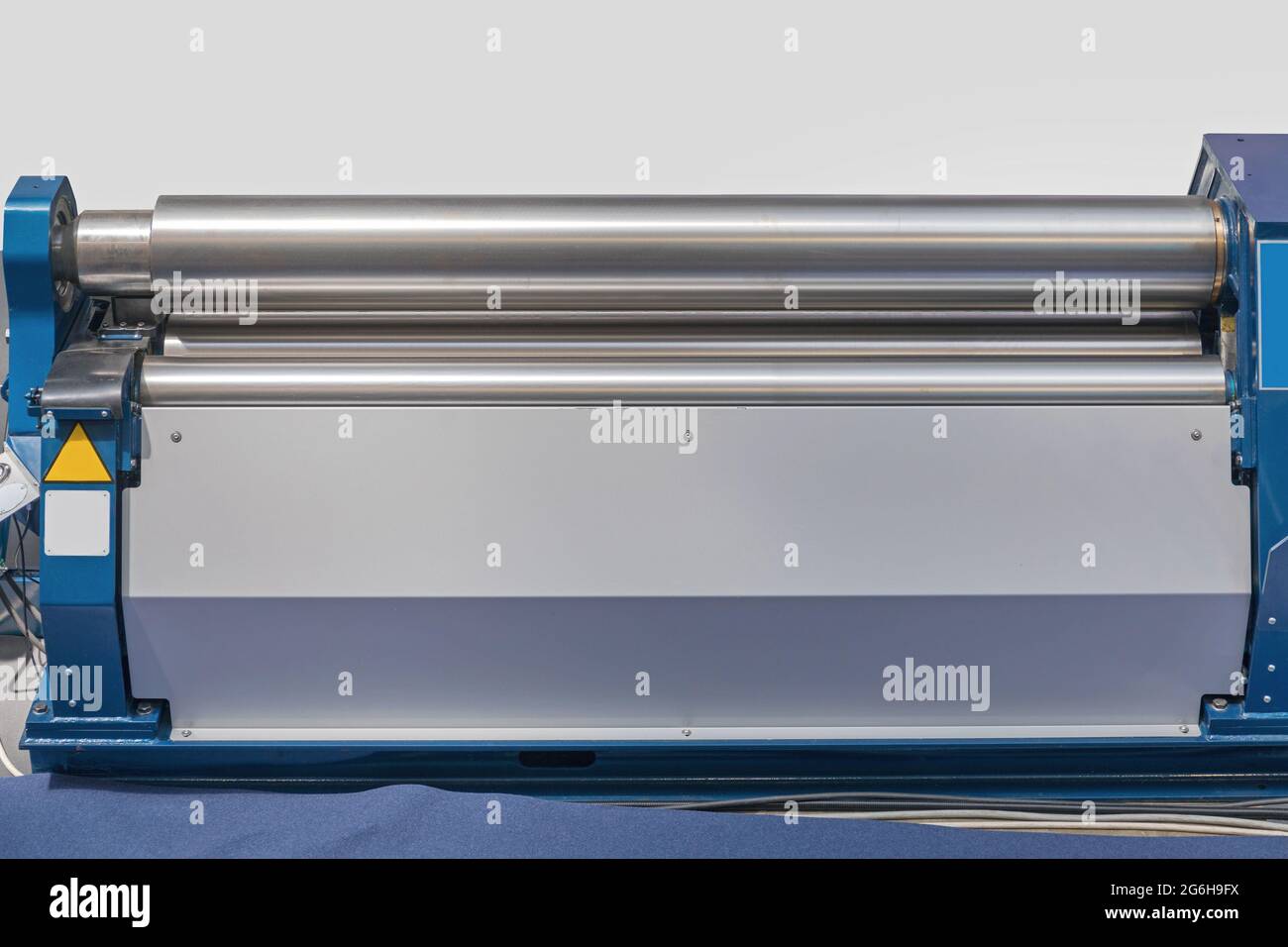 Steel Rollers at Plate Bending Press Machine in Metal Workshop Stock ...