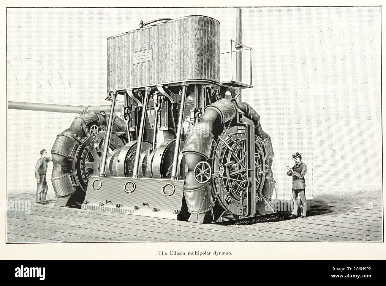An antique illustration of the Edison Multpolar Dynamo Stock Photo - Alamy