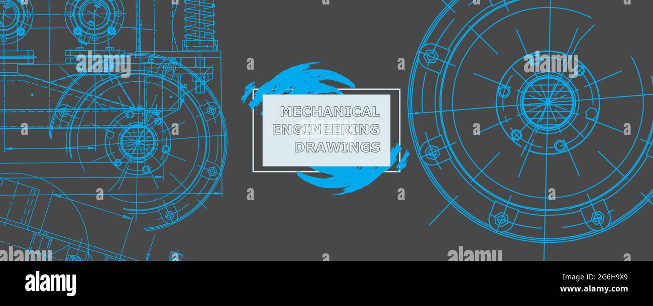 Mechanical engineering drawing. Abstract drawing. Engineering ...