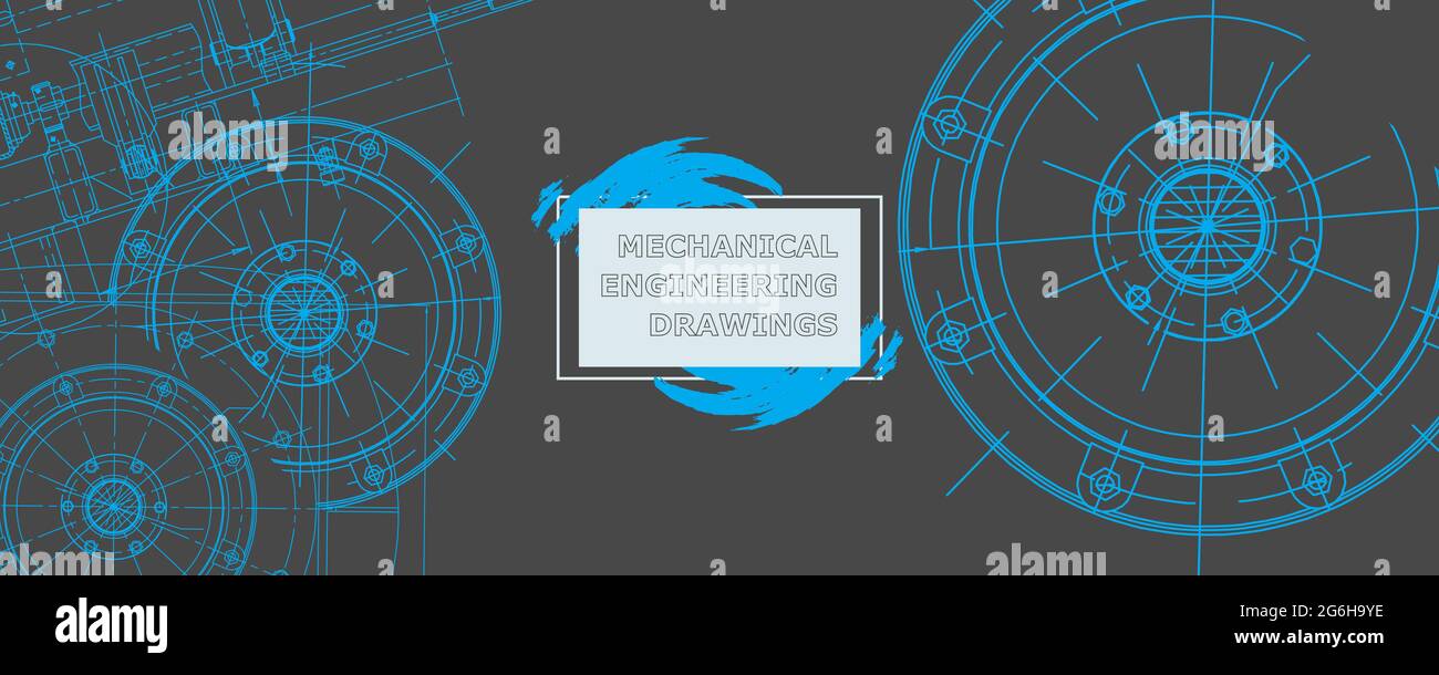 Mechanical engineering drawing. Abstract drawing. Engineering ...