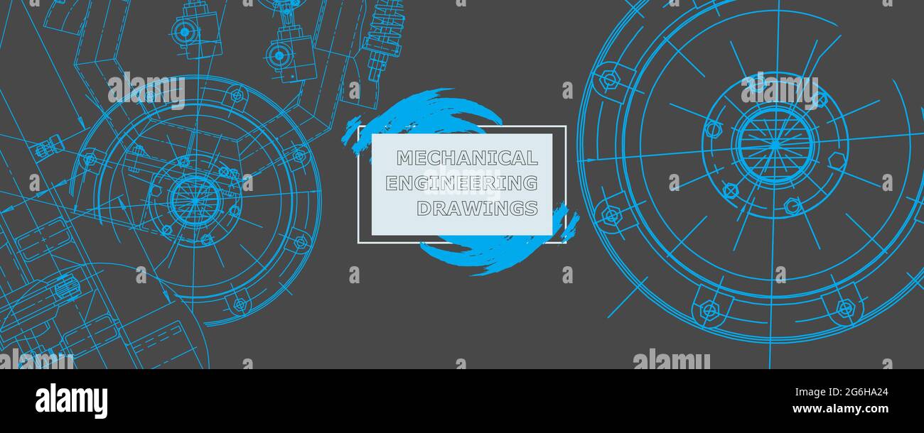 Mechanical engineering drawing. Abstract drawing. Engineering ...